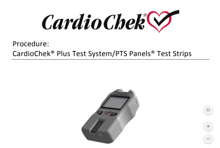 CLSI Procedure: CardioChek Plus Test System/PTS Panel Lipid+eGlu Panel ...