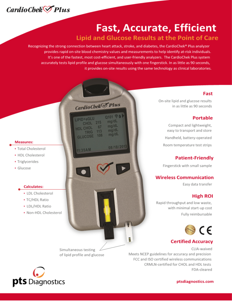 CardioChek Plus Sell Sheet – PTS Diagnostics